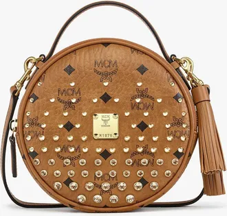 MCM Pina Tamburin-Umh&auml;ngetasche in Gold Crystal Visetos