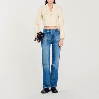 Sandro Kurze Tweedjacke mit Kn&ouml;pfen