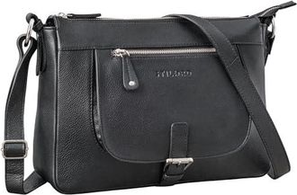 STILORD Odette Sac à Main en Cuir Femme Vintage - Sac à Bandoulière Rétro Crossbody Bag, Couleur:noir