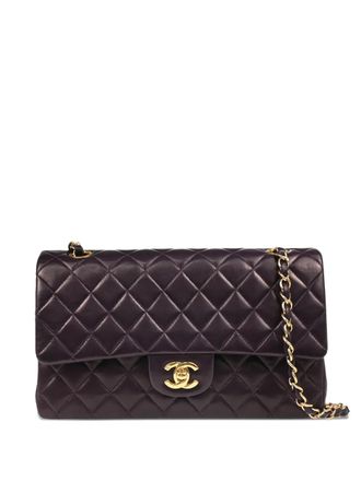 Chanel sac porté épaule Classic Double Flap médium (2002) - Violet