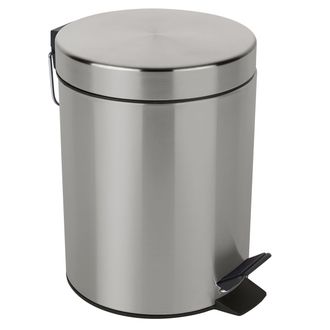 Spirella Badezimmer M&uuml;lleimer mit Fu&szlig;pedal Modell Akira - Hochwertiger Edelstahl - Leise Schlie&szlig;funktion Easy-Close - Matt Taupe - 5L - Badaccessoires