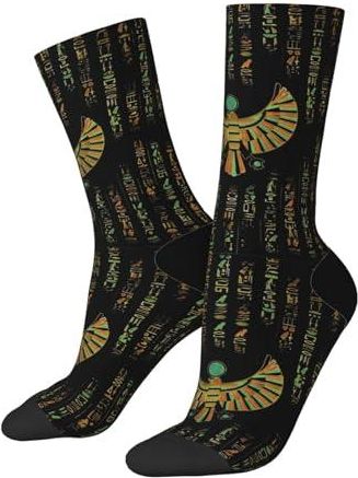 Generic Hiéroglyphes Égyptiens Antiques Dorés Vintage Femme Homme Chaussette De Travail Durabilité Chaussette De Course Comfort Chaussettes De Tennis Pour Cyc