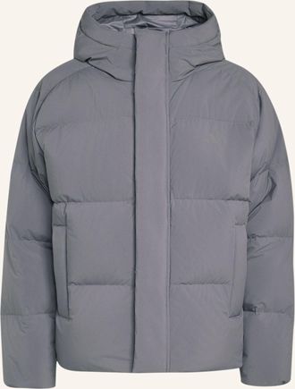 adidas Helionic Puffer Jacke Kapuze grau