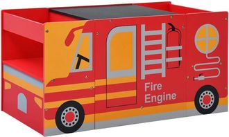 vidaXL Vidaxl - Jeu de table et chaises denfants 3 pcs Camion de pompiers Bois