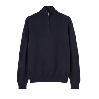 Loro Piana Homme, Pulls, Bleu, Taille: L Pull &agrave; Demi-Zip Bleu