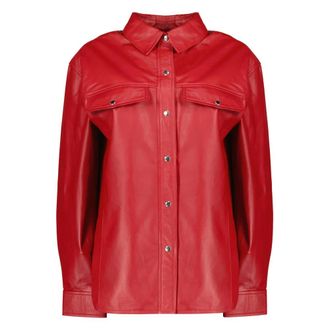 Iro Cabana Leder-Overshirt - - Jackets - Damen - Rot - S