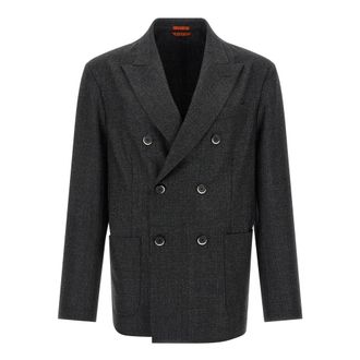 Barena Doria Doppelreihiger Wollblazer - - Jackets - Herren - Grau - M