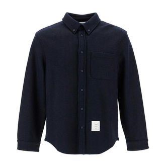 Thom Browne Homme, Chemises, Bleu, Taille: S Chemise Oversize Boutonn&eacute;e