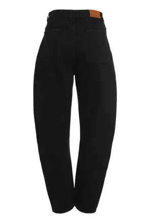 Halfboy Womens Tapered-Fit Jeans Black Cotton Wide-Leg