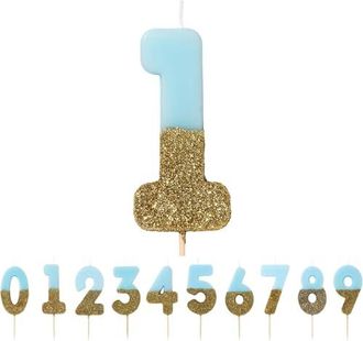 Talking Tables Glitzer-Zahlenkerze als blaue Nummer 1, mehrfarbig verfügbar von Talking Tables. Ideal für Kinder und Erwachsene Geburtstage, oder Meilenstein Anlässe