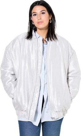 STUDIO UNTOLD Damen gro&szlig;e Gr&ouml;&szlig;en &Uuml;bergr&ouml;&szlig;en Plus Size Blouson, Oversized, gl&auml;nzende Qualit&auml;t Silber 46+ 834788131-46+