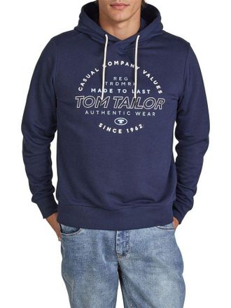 Tom Tailor Kapuzenpullover Herren Printed Hoodie Regular Fit Streetwear Sweatshirt mit Kapuze