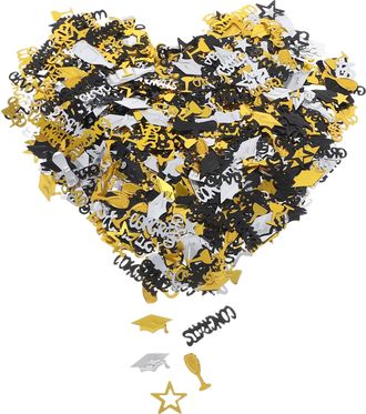 BESPORTBLE 3 St&uuml;ck Pack Jubil&auml;umskonfetti Abschluss 2025 Gl&auml;nzendes PVC Konfetti mit Absolventenh&uuml;ten und Diplomen Vielseitige Tischdekoration f&uuml;r Abschlussfeier