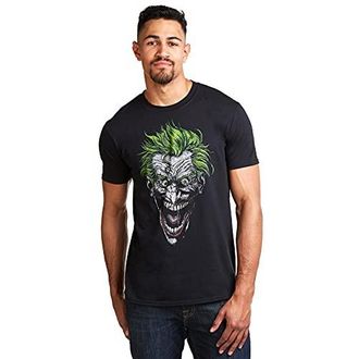 DC Comics T-Shirt Joker pour Homme, Noir, L UK
