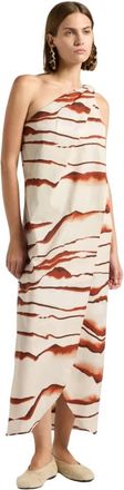 Liviana Conti Femme, Robes, Multicolore, Taille: 40 FR Longue Robe Popeline Une &Eacute;paule