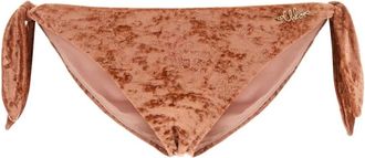 Chlo&eacute; Femme, Maillots de bain, Orange, Taille: 40 FR Peach Stretch Velvet Bikini Slip