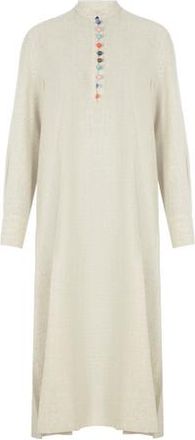 Benjamin Benmoyal Robe Caftan en coton et lin