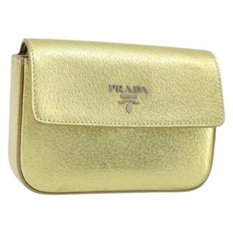 Prada Pre-owned Leder-Pouch - - Pre-owned - Damen - Gelb - ONE SIZE