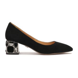 Kazar Wildleder-Pumps mit verziertem Absatz - - Shoes - Damen - Schwarzk - 39 EU