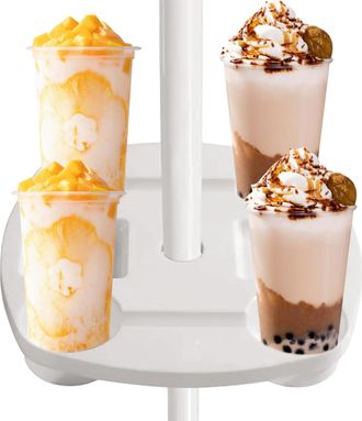 Generico Schirmablage: Tisch aus Aluminium, Zubeh&ouml;r mit Mittelloch f&uuml;r den Au&szlig;enbereich, sichere ergonomische Schlitze f&uuml;r Tassen und Snack-Fach | Camping-Ausr