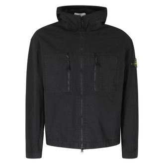 Stone Island Comfort-fit Kapuzen-Overshirt - - Jackets - Herren - Schwarzk - M