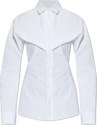 Jacquemus Femme, Blouses et Chemises, Blanc, Taille: 36 FR Chemise &agrave; plis d&eacute;coratifs