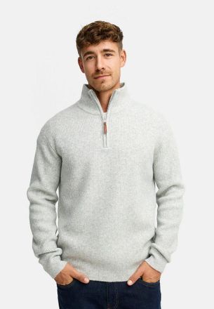 Indicode Strickpullover Herren INPeace Half Pullover Herrenpullover mit Stehkragen und praktischem Half-Zip