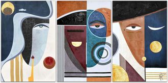 Arte Dal Mondo Adm - Imprimer composition Visages Abstraits