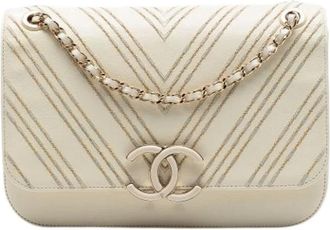 Chanel Sac bandouli&egrave;re classique Pre-owned - Femme - Pre-owned - Beige - Taille: ONE Size