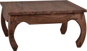 MiaMöbel Couchtisch Colombo 80x80 cm Kolonialstil Massivholz Teak Dunkelbraun