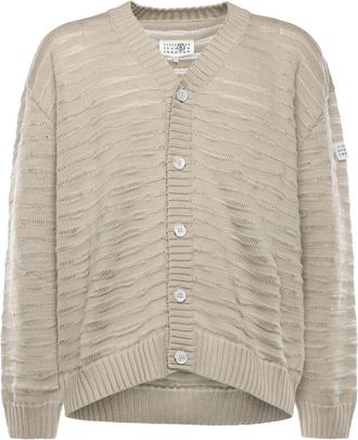 Maison Margiela Homme, Pulls, Beige, Taille: M Cardigan