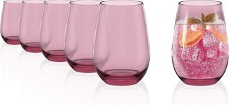 Stölzle Wassergläser Elements Flieder 6er-Set 465 ml - Allroundgläser für Wasser, Saft & Cocktails - Hochwertige Trinkgläser aus bleifreiem Kristallglas - Spü