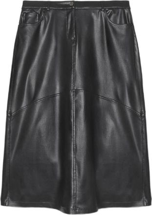 Fiorella Rubino Femme, Jupes, Noir, Taille: 42 FR Longue jupe crayon en tissu enduit