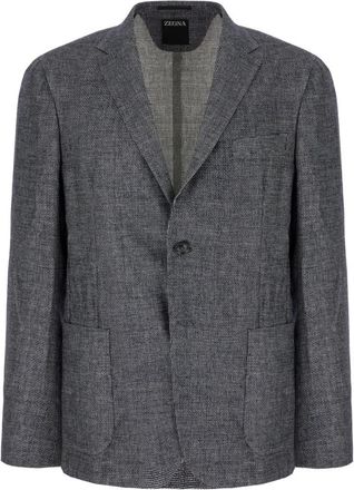 Ermenegildo Zegna Homme, Vestes, Bleu, Taille: 2XL Blazer Crois&eacute;
