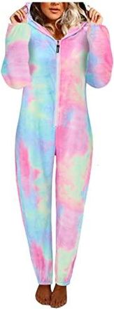 Generic 2024 Teddy Polaire Onesies pour Femmes Chaud Moelleux Pyjamas À Capuche Onesie Teddy Pyjamas Hiver Peluche À Capuche Flanelle Une Pièce Combinaison Co