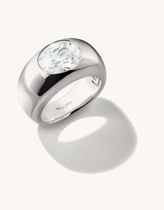 Thomas Sabo Silberfarbener Ring mit wei&szlig;en Schmucksteinen