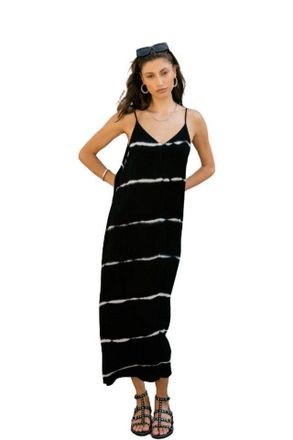 Freeman T. Porter Sommerkleid Redalie Tie & Dye - Maxi-Kleid - langes Sommerkleid - gestreift