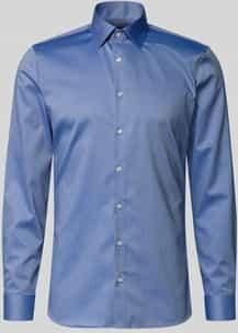 Olymp No. 6 Super Slim Fit Business-Hemd mit Kentkragen und Strukturmuster