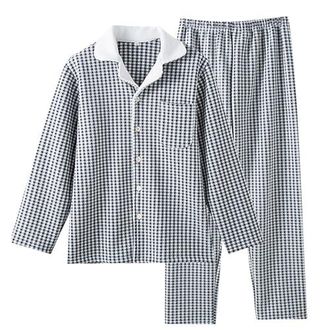 Generic Pyjama Homme Hiver Pyjama Polaire Homme Automne Hiver Ample Imprim&eacute; avec Poches V&ecirc;tement de Maison Confortable pour Voyage et D&eacute;tente