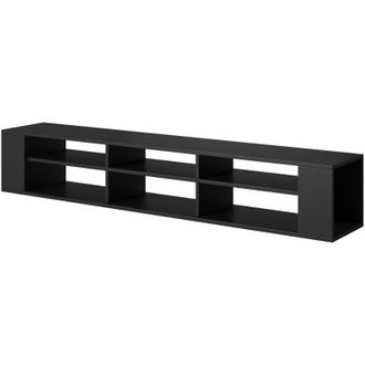 Selsey Selsey WERI - TV-Board / TV - H&auml;ngeboard mit 6 offenen F&auml;chern, minimalistisch, 175 cm breit (Schwarz)