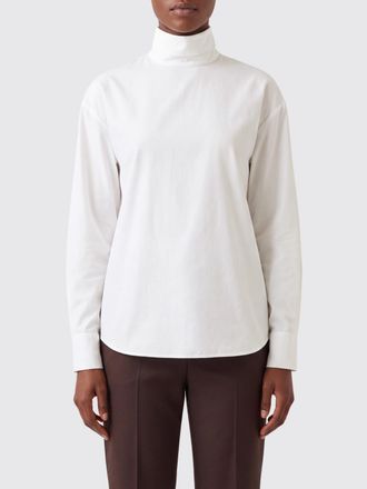 Givenchy Blouse &agrave; col roul&eacute; et manches longues en coton avec ourlet arrondi