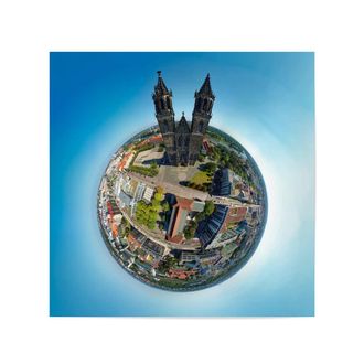 artboxONE Poster 40x40 cm St&auml;dte Magdeburger Dom - Westseite - Bild magdeburg Dom domplatz