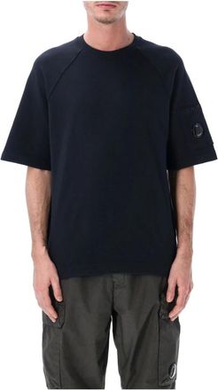 C.P. Company C.p. Company, Homme, Tops, Bleu, Taille: M Light Fleece Short Sleeve SweaT-shirt