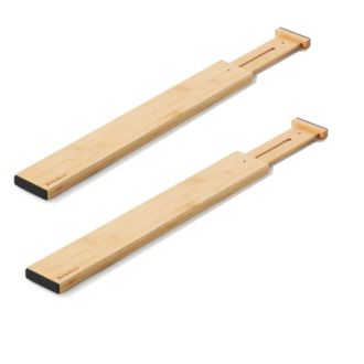 Betty Bossi Schubladen-Unterteiler, 6 cm hoch - 2 Stück - Individuell einstellbar Unterteilt Schubladen Kein Zerkratzen, kein Verrutschen Bambus