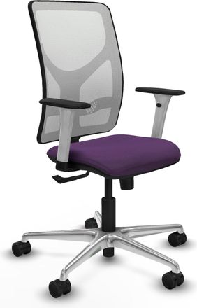 Piqueras y Crespo Violetter Schreibtischstuhl mit wei&szlig;en und schwarzen Armlehnen, h&ouml;henverstellbare Lendenwirbelst&uuml;tze, mit 3 Positionen, Wei&szlig; / Violett