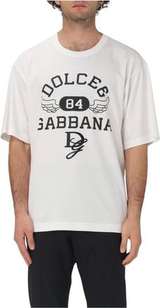 Dolce & Gabbana Homme, Tops, Blanc, Taille: XL 84 Wing Graphic Tee