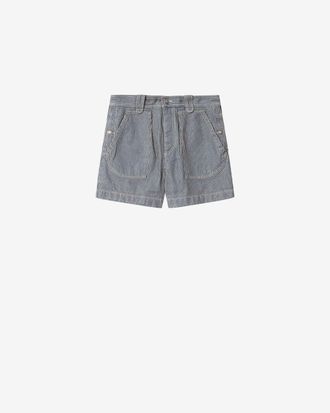 Isabel Marant Short Eveja - Femme - Bleu-blanc - Taille34 - Marant &Eacute;toile