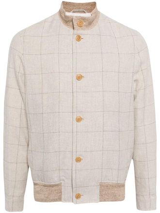 Luciano Barbera veste bomber à carreaux - Marron