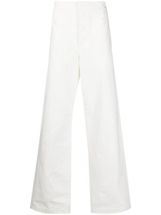 Jil Sander pantalon droit à taille haute - Blanc