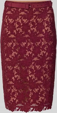 Self Portrait Slim Fit Rock mit Allover-Spitzenbesatz